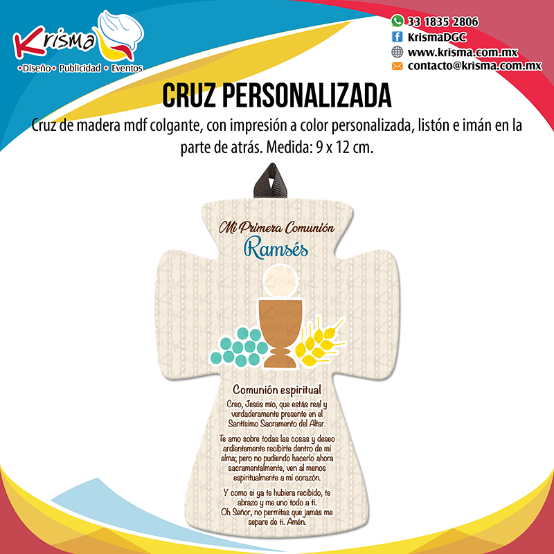 Cruz Primera Comunión: Cruz Primera Comunión Cáliz Niño
